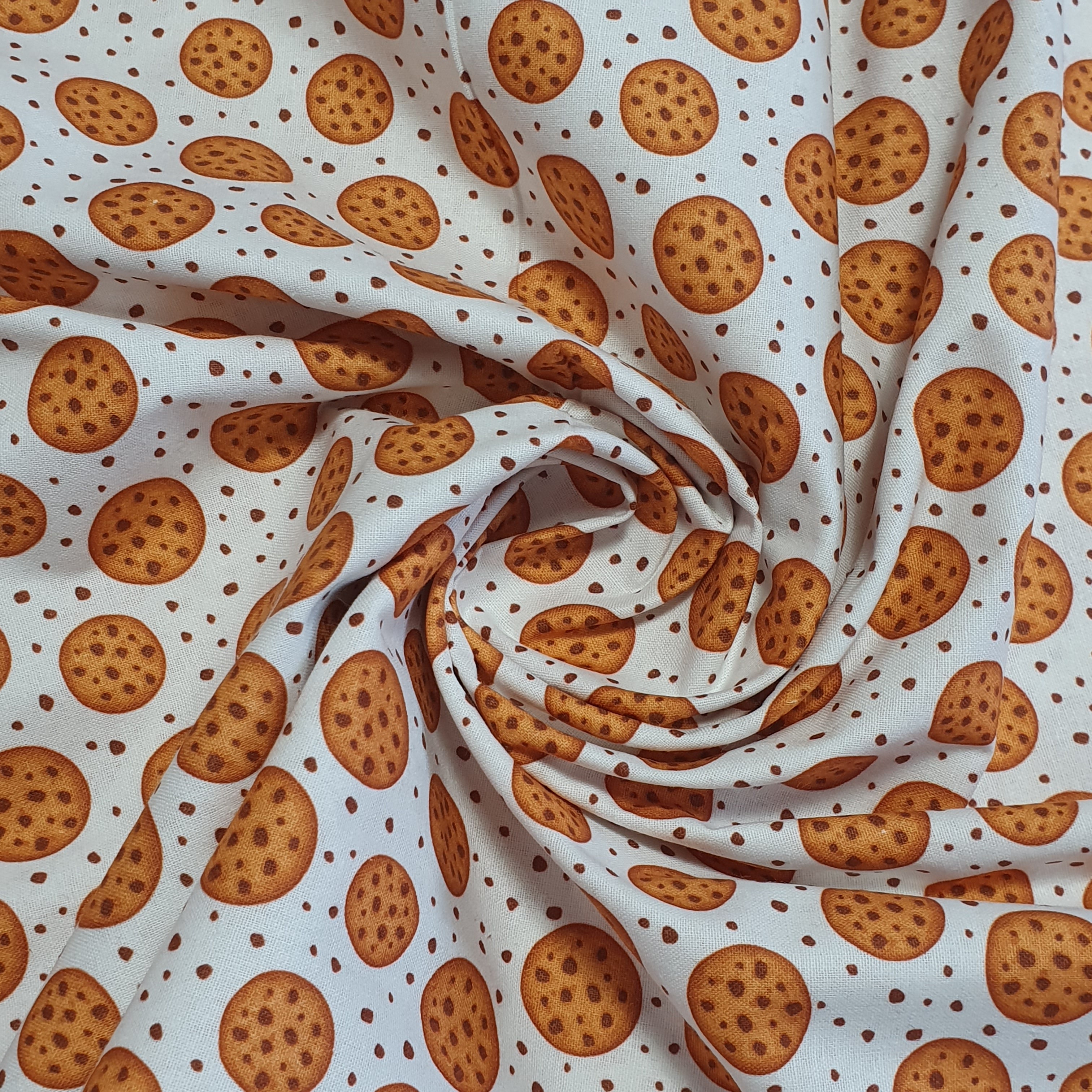 Chocolate Chip Cookie 100% Cotton fabric Sweets Fruits, Treats & Macar ...