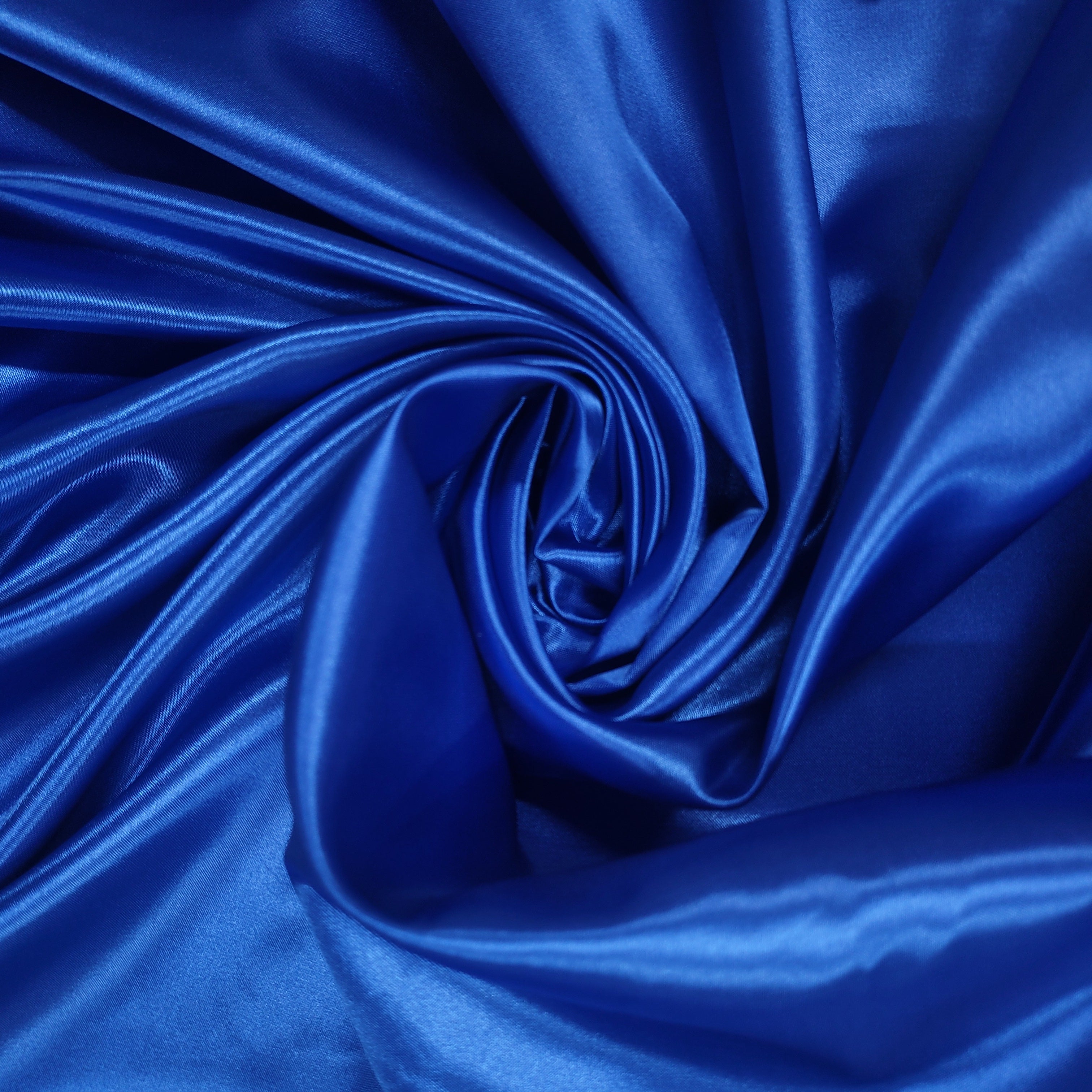 Royal Blue Plain Silky Satin Fabric Dress Craft Wedding Costume Lining ...