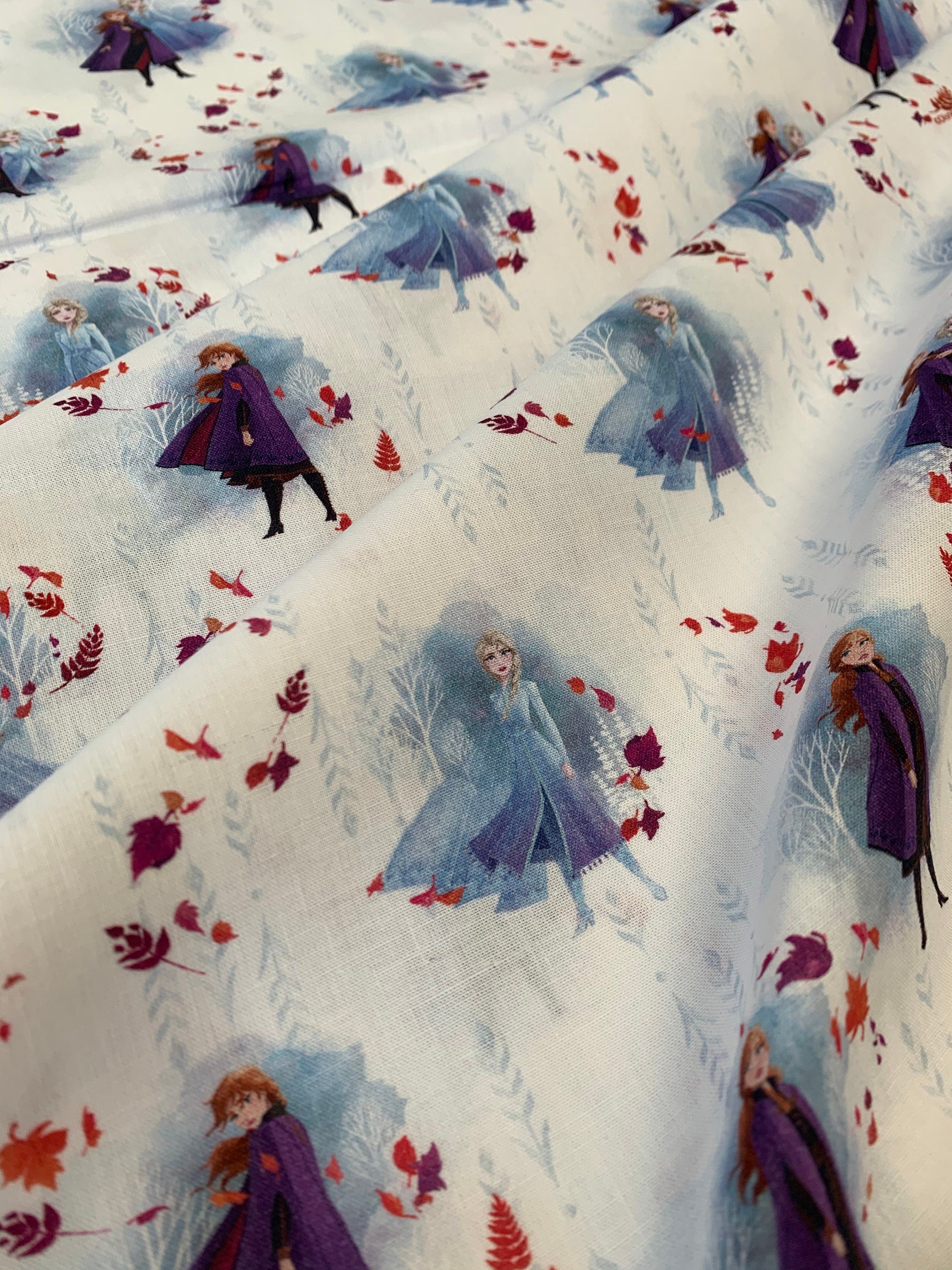 100% Cotton Licensed Disney Frozen Anna & Elsa Kids Patch Craft Fabric ...