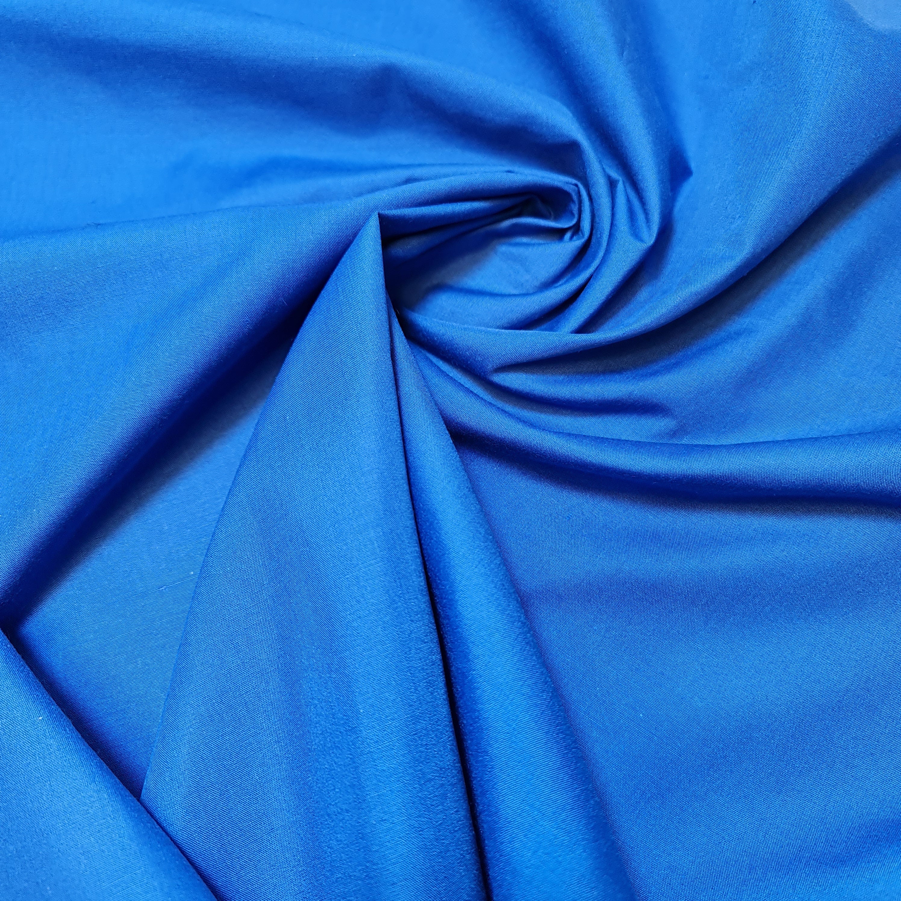 Royal Blue Plain Polycotton Fabric 112cm wide for Sheeting Crafts Dres ...
